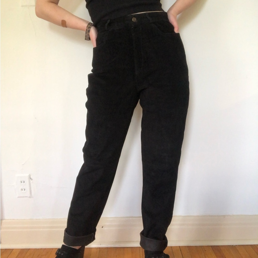 Vintage The Limited Black Suede Leather High Rise Pan… - Gem